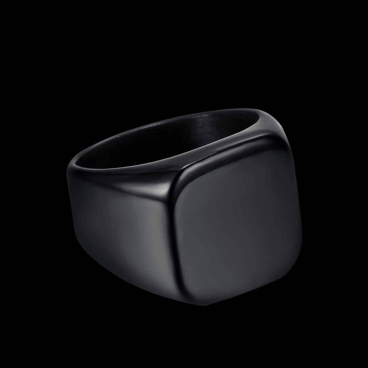 SQUARE BLACK RING – Elliston Leather